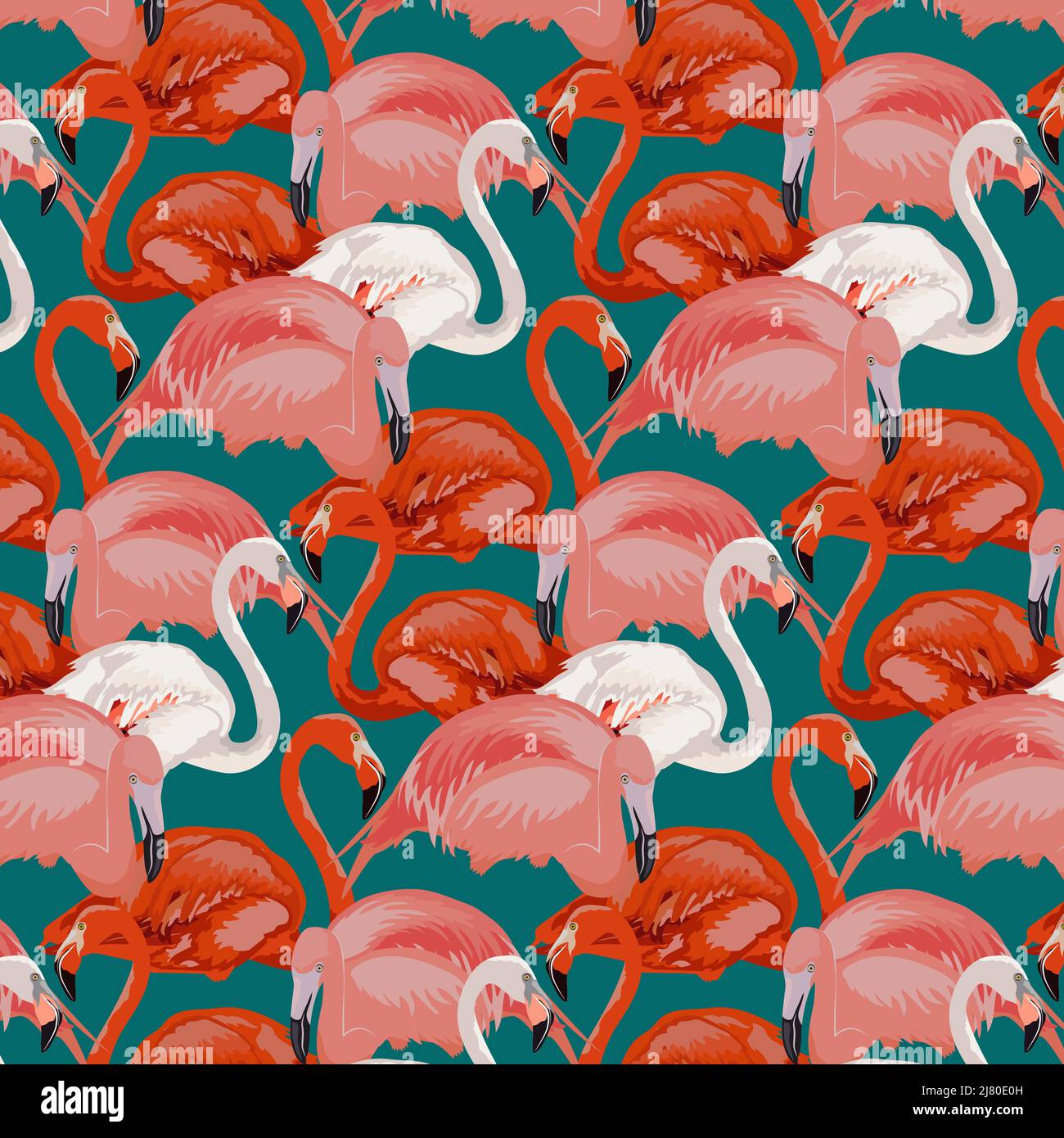 Bright pattern with different flamingos. Flamingo Stock Vector Image ...