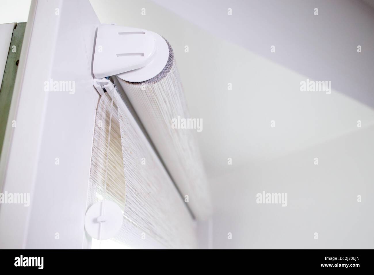 Window roller duo system day and night. Close up on roll curtains ...