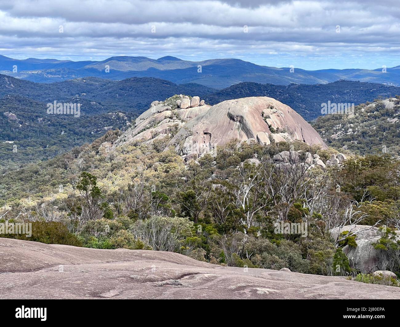 View of The Pyramids from Slip Rock, Girraween National Park ...