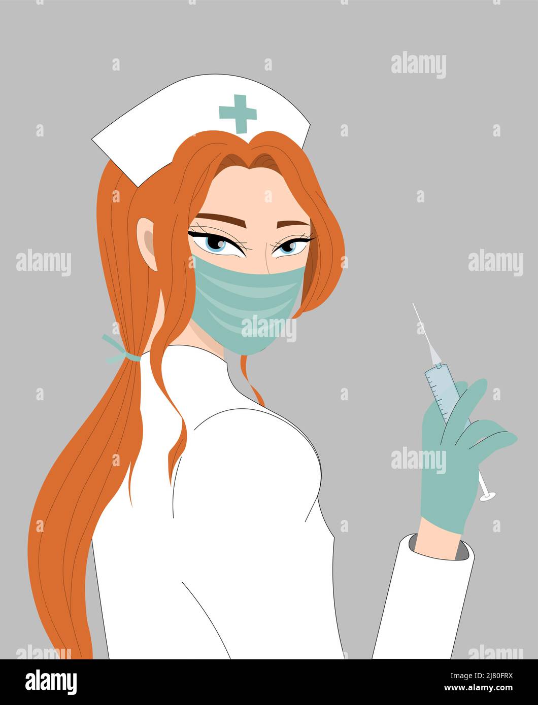 Medical mask gloves syringe Stock Vector Images - Alamy