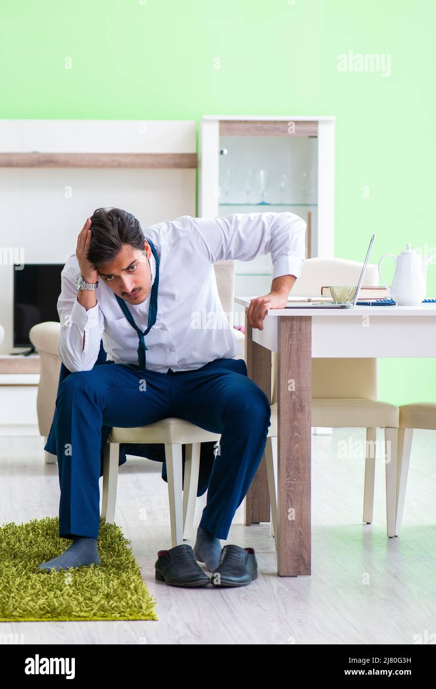 The man dressing up and late for work Stock Photo - Alamy