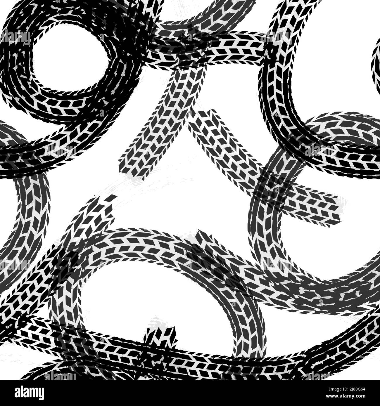Round black traces of tire tracks, seamless pattern Stock Vector Image ...