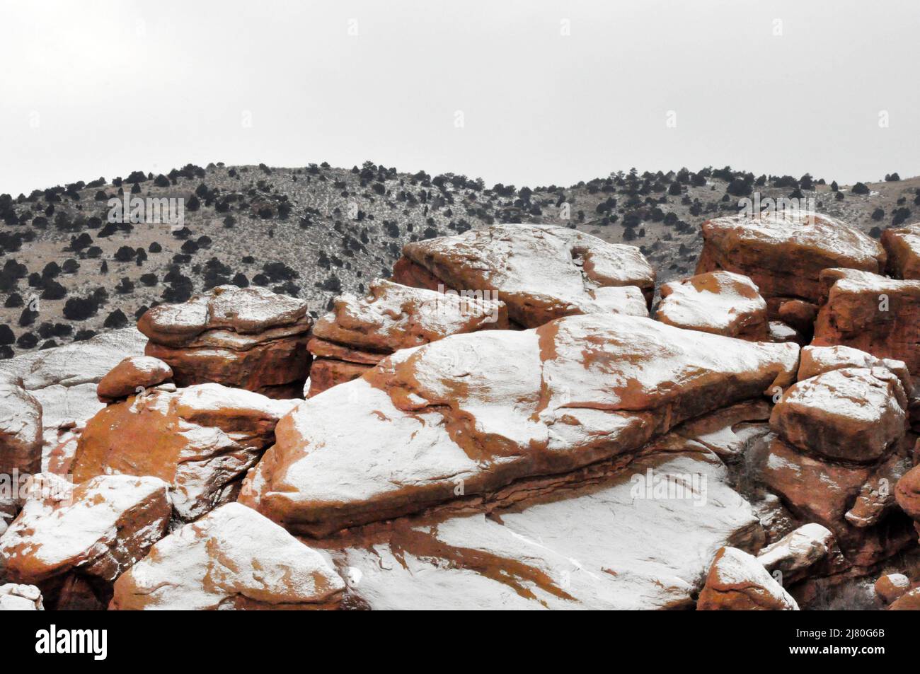Colorado landscape of foothills and sandstone formations at Red Rocks ...