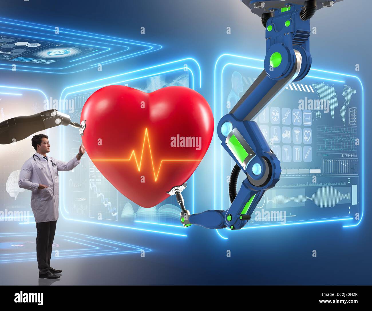 The heart surgery done by robotic arm Stock Photo - Alamy