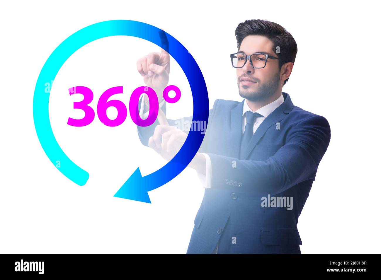 360 degree concept with the businessman Stock Photo - Alamy
