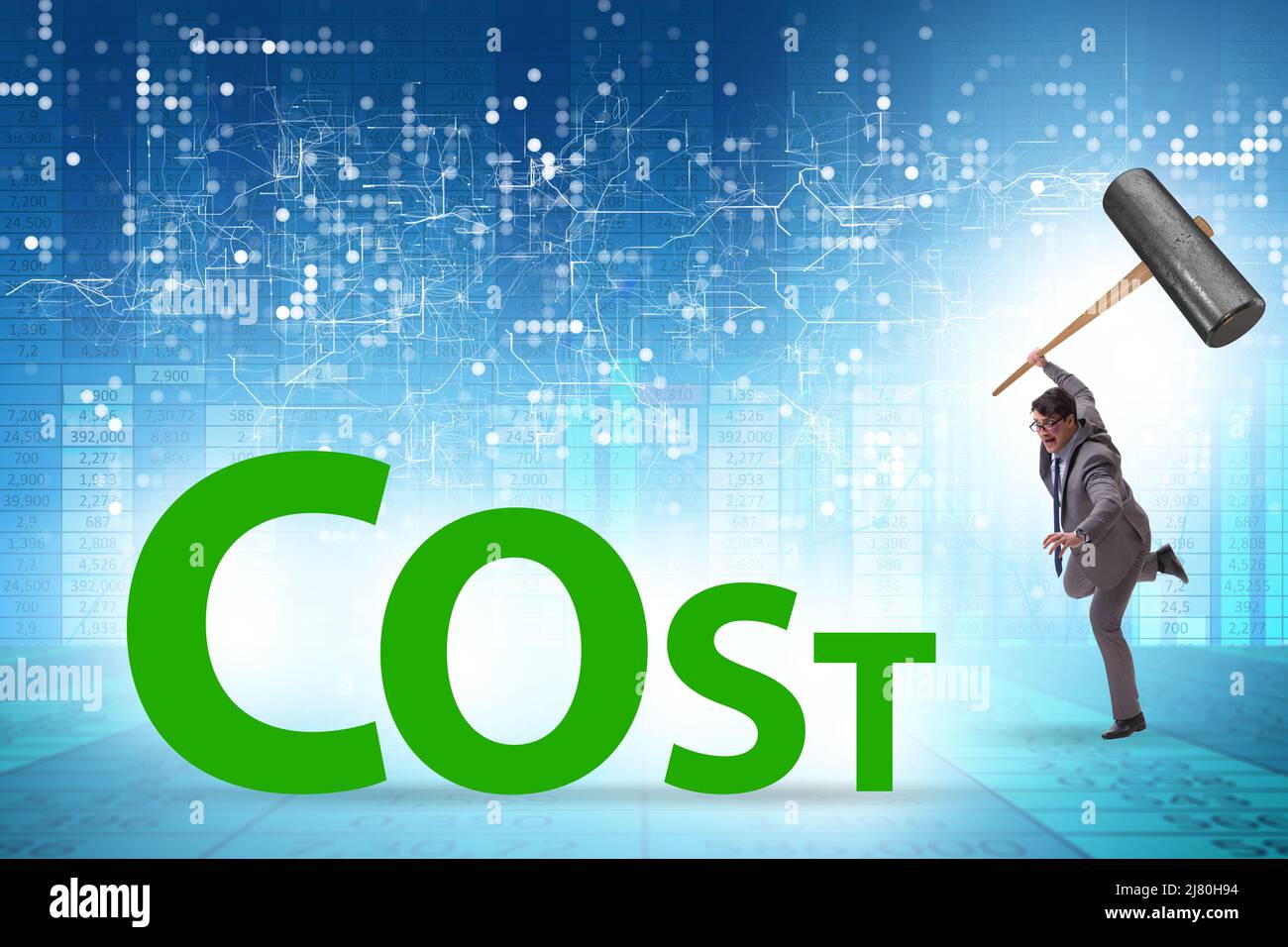 Cost optimisation concept with the falling costs Stock Photo - Alamy