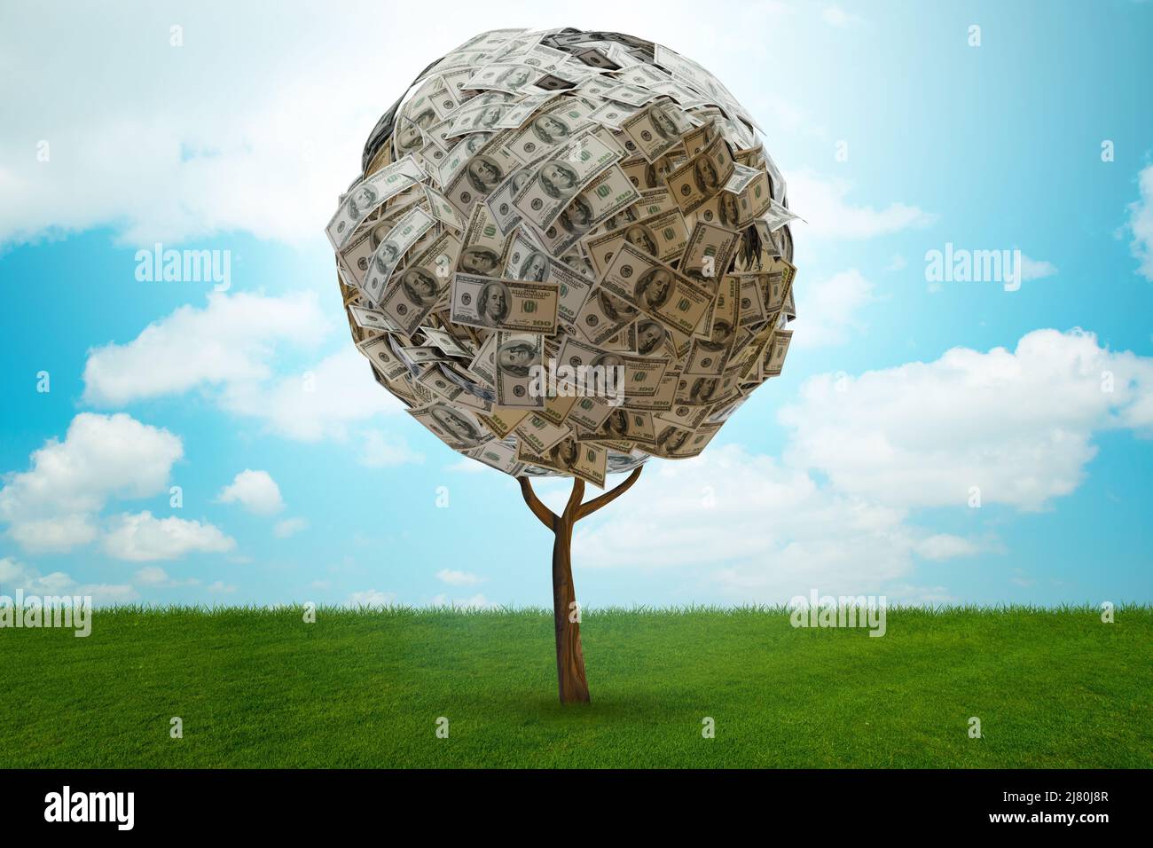 Money tree in the business concept - 3d rendering Stock Photo - Alamy