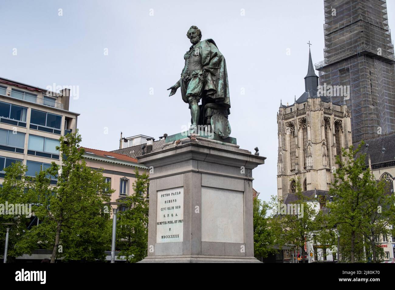 Statue of painter Peter Paul Rubens in Antwerp, Belgium, Europe Stock ...