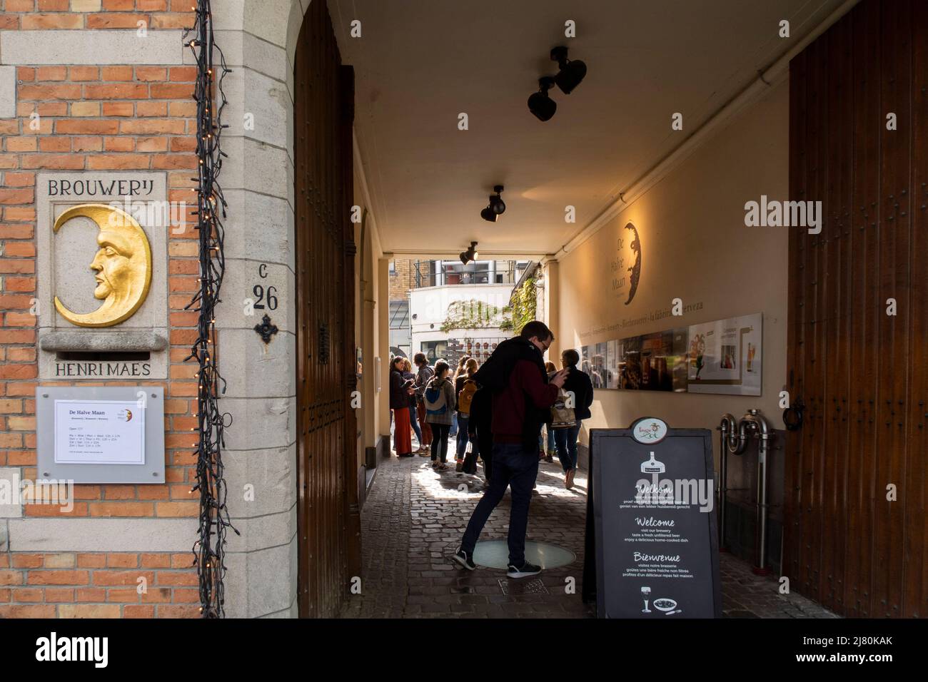 De Halve Maan - The Half Moon - beer brewery in Bruges, Belgium Stock ...