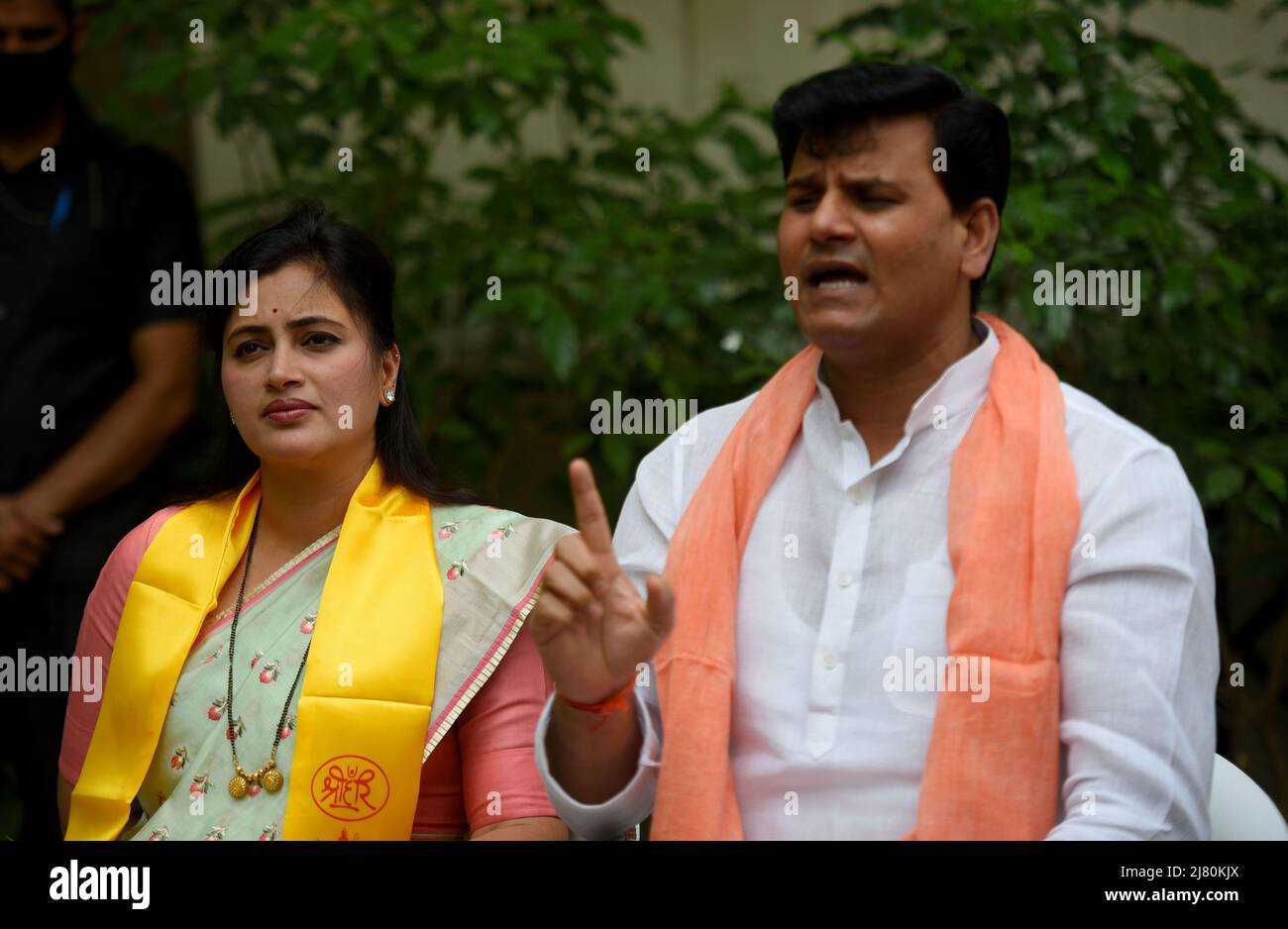 NEW DELHI, INDIA - MAY 11: Independent MP Navneet Rana and her husband ...