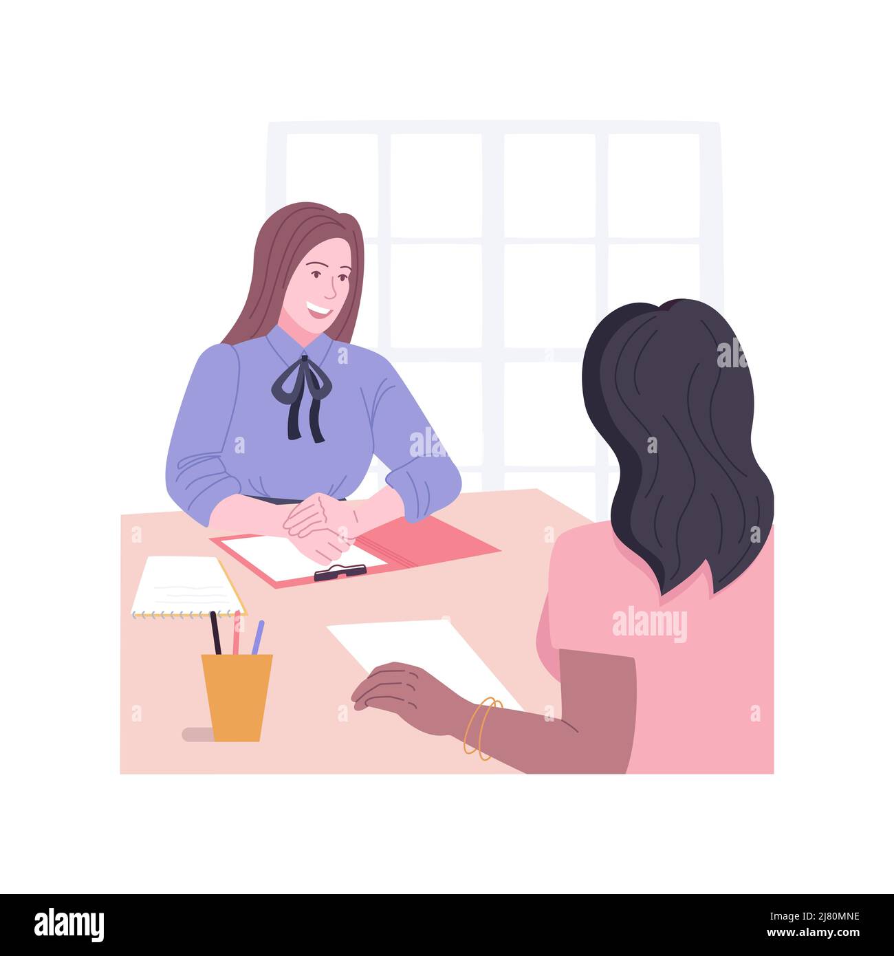 Interviewing candidate isolated cartoon vector illustrations Stock ...