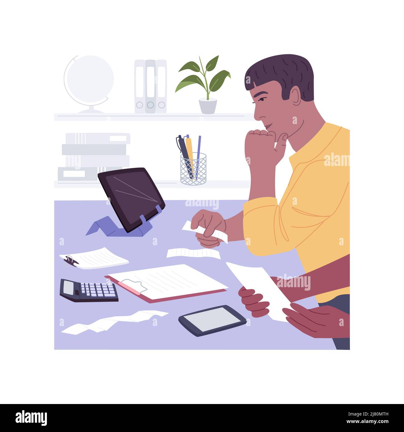 Calculate expenses isolated cartoon vector illustrations Stock Vector ...