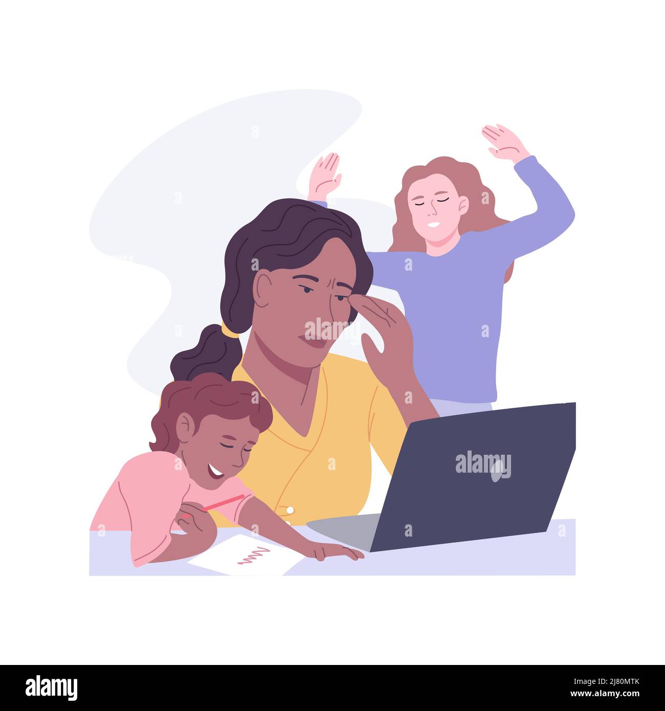 Working with children isolated cartoon vector illustrations Stock ...