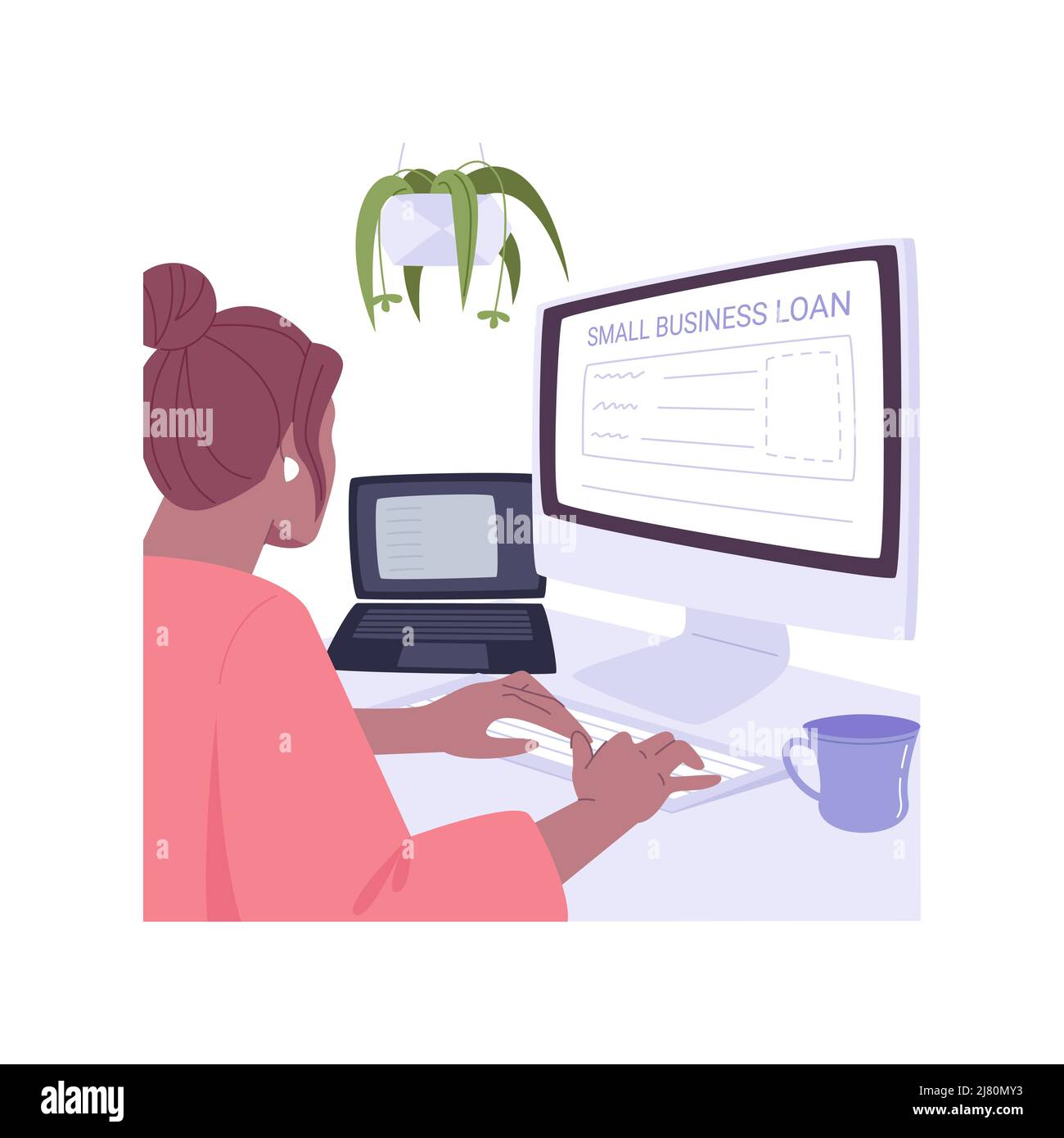 Online application isolated cartoon vector illustrations Stock Vector ...