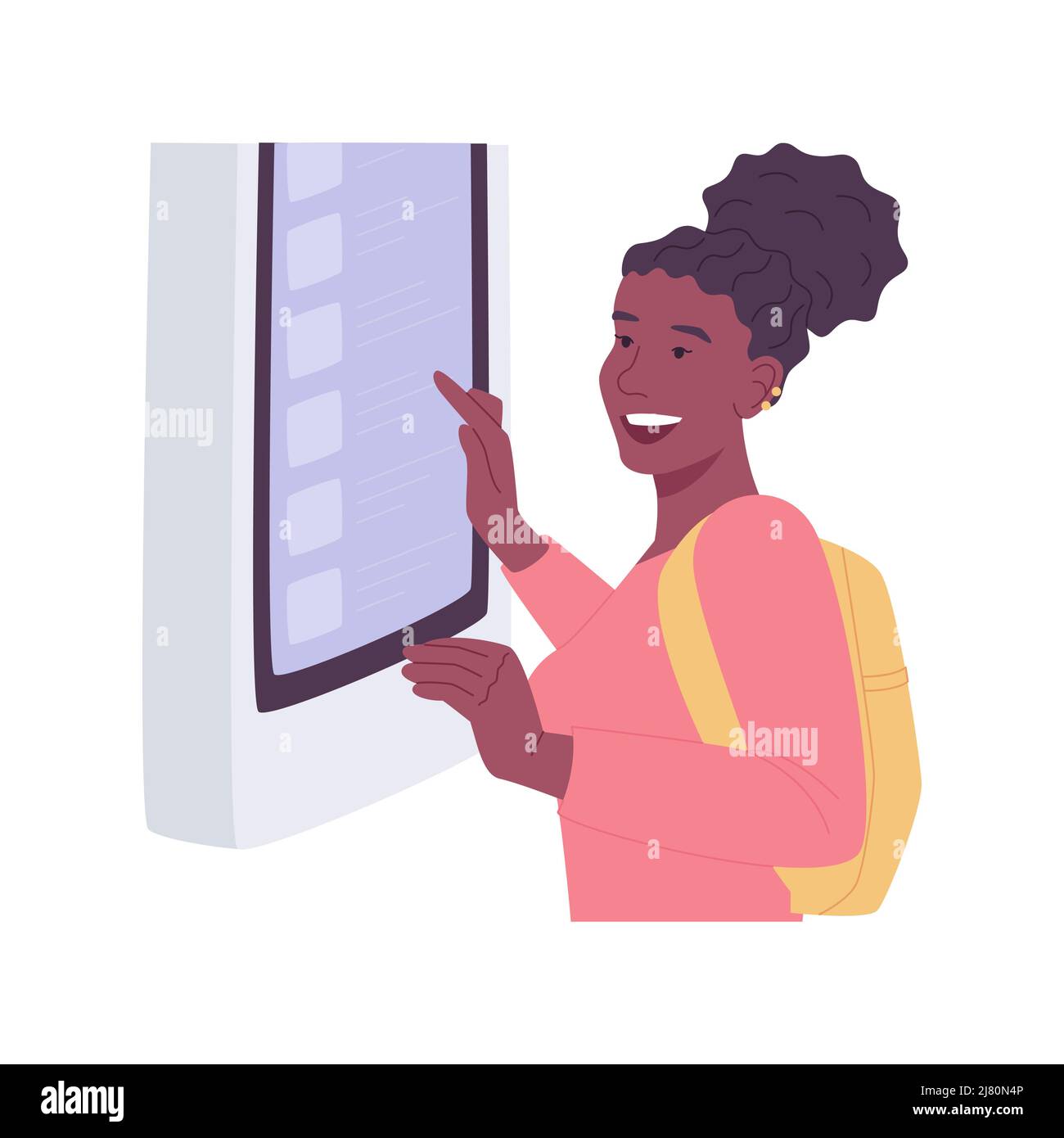 Self-order terminal isolated cartoon vector illustrations Stock Vector ...