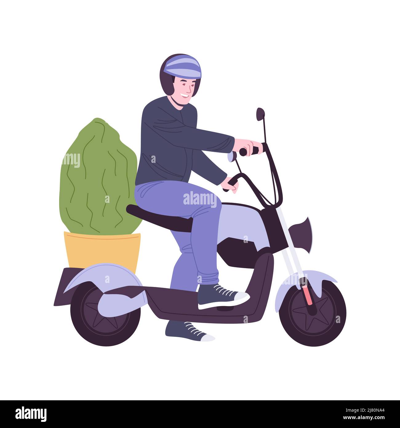 Electric motorcycle isolated cartoon vector illustrations Stock Vector ...