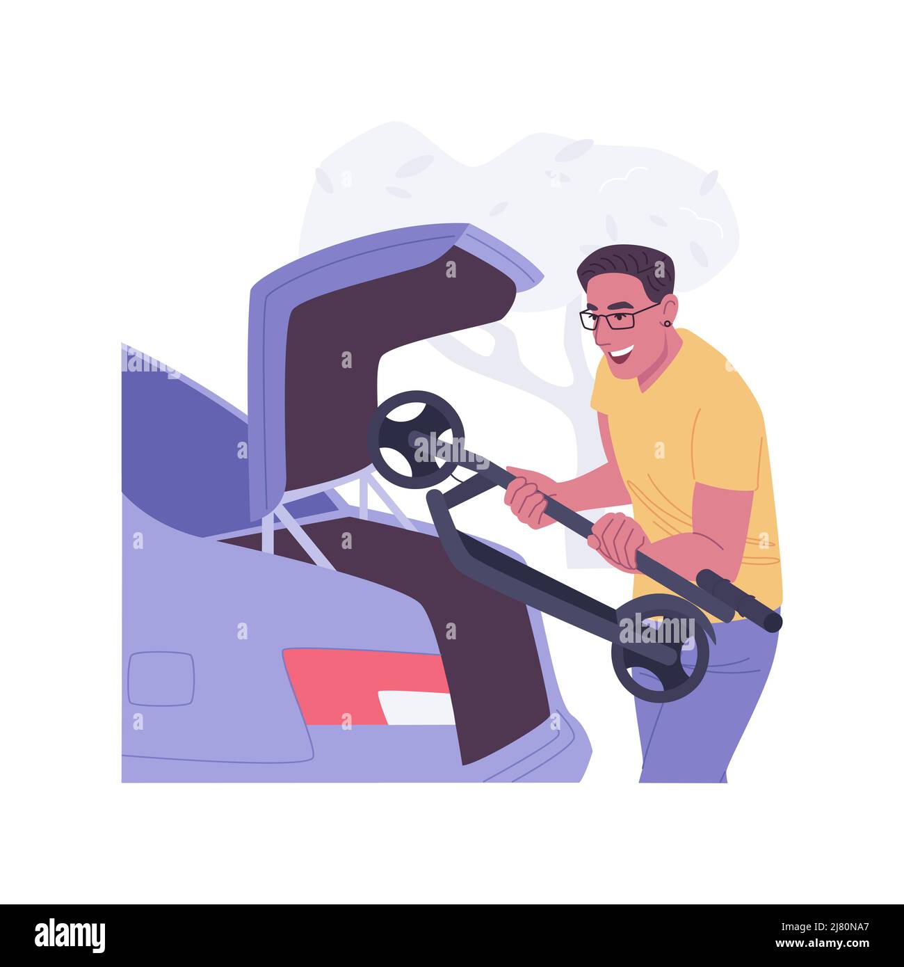 Compact vehicle solution isolated cartoon vector illustrations Stock ...