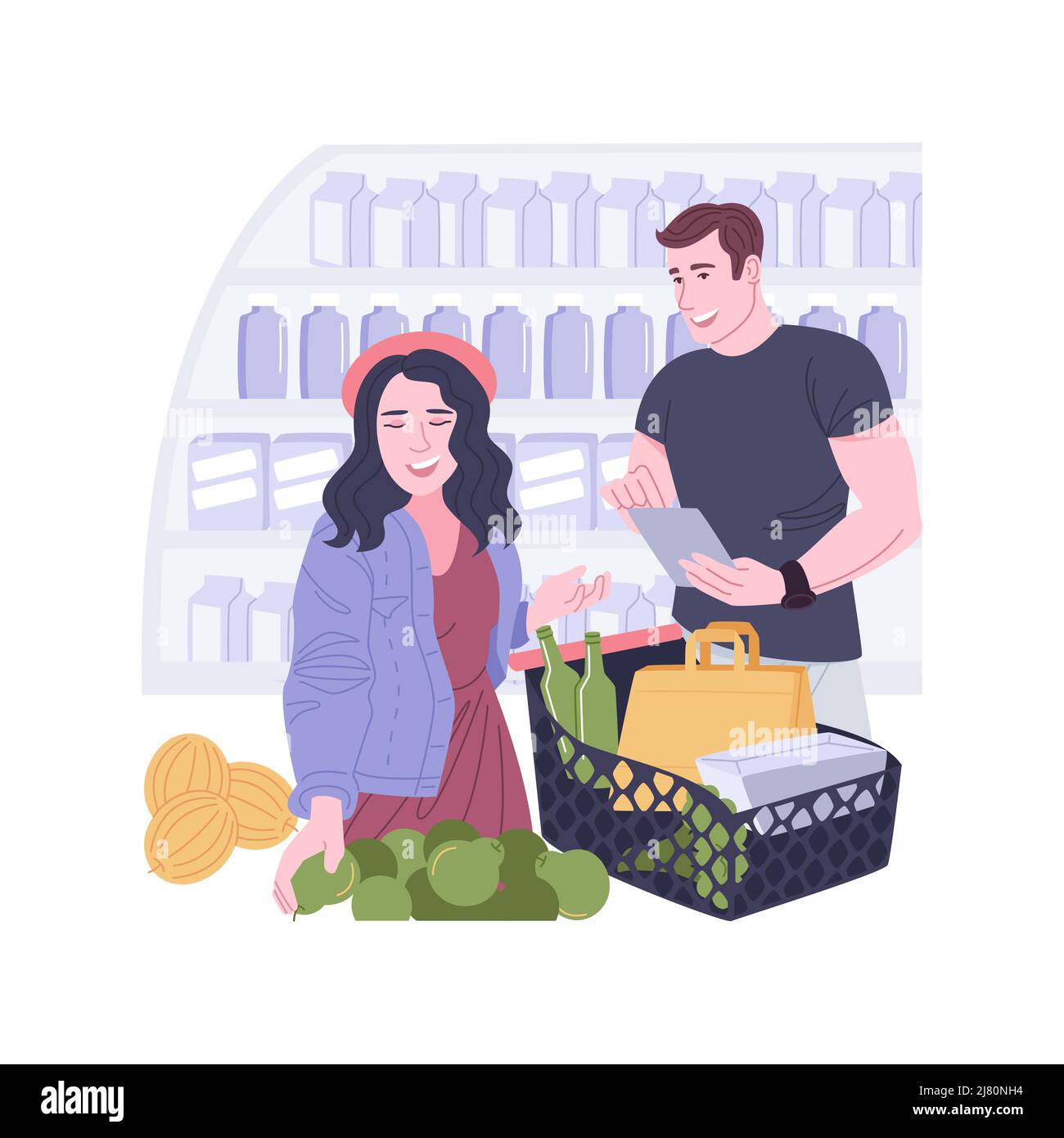 Shopping list isolated cartoon vector illustrations Stock Vector Image ...