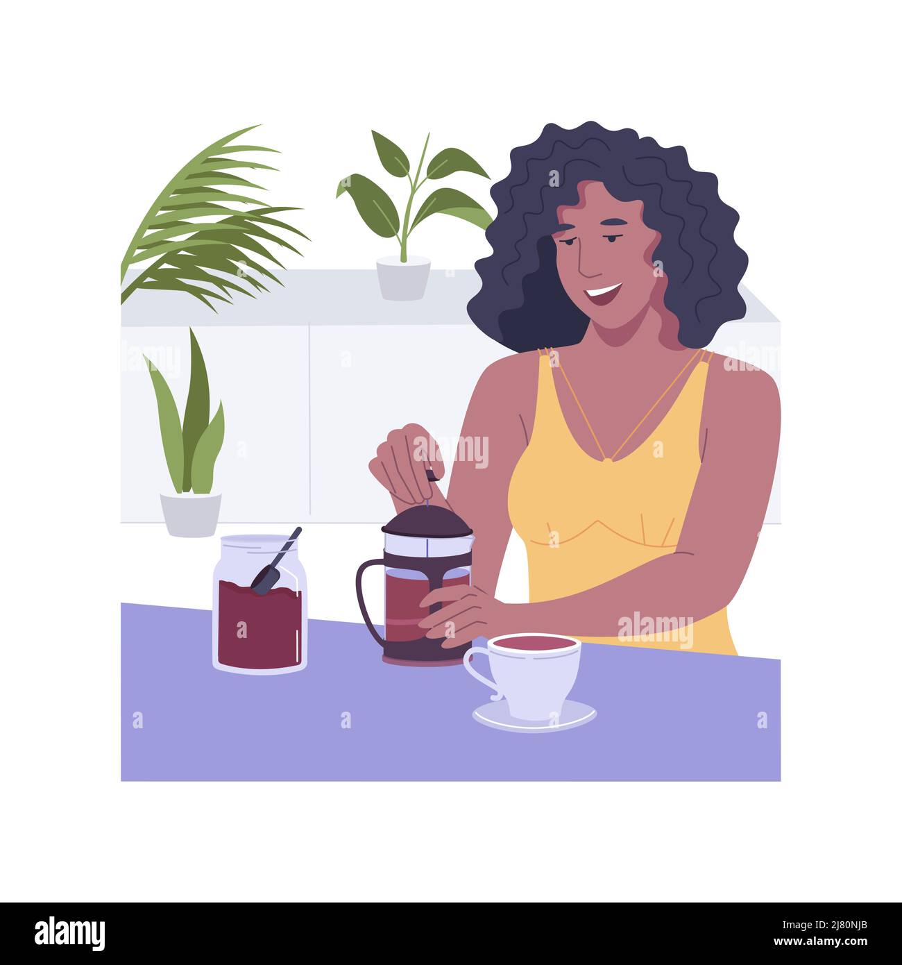 French press isolated cartoon vector illustrations Stock Vector Image ...