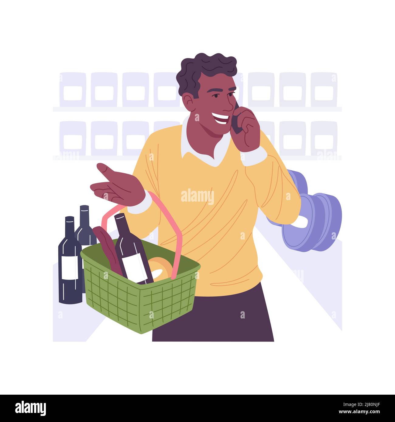 Modern supermarket isolated cartoon vector illustrations Stock Vector ...