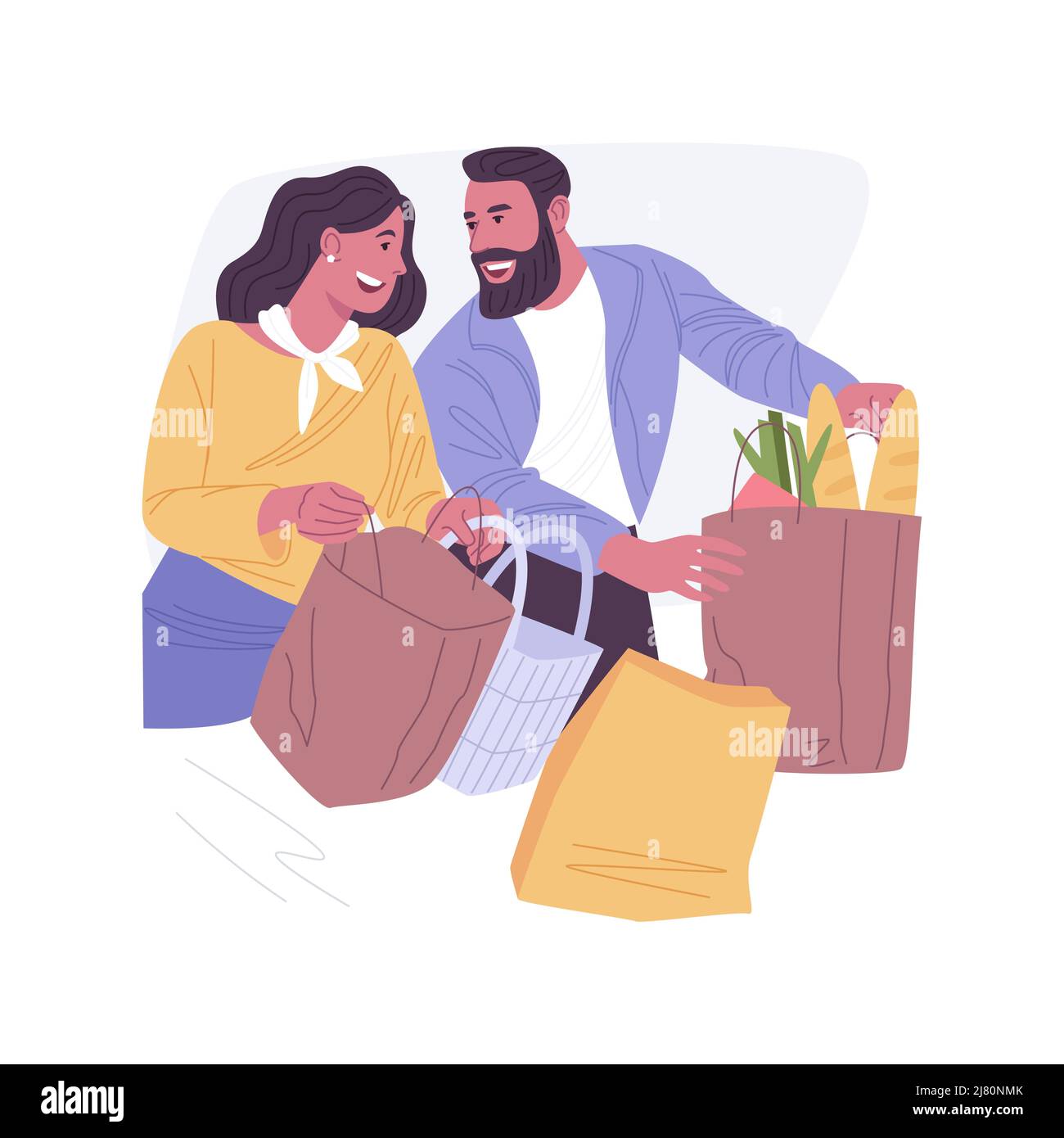 Eco-friendly packaging isolated cartoon vector illustrations Stock ...