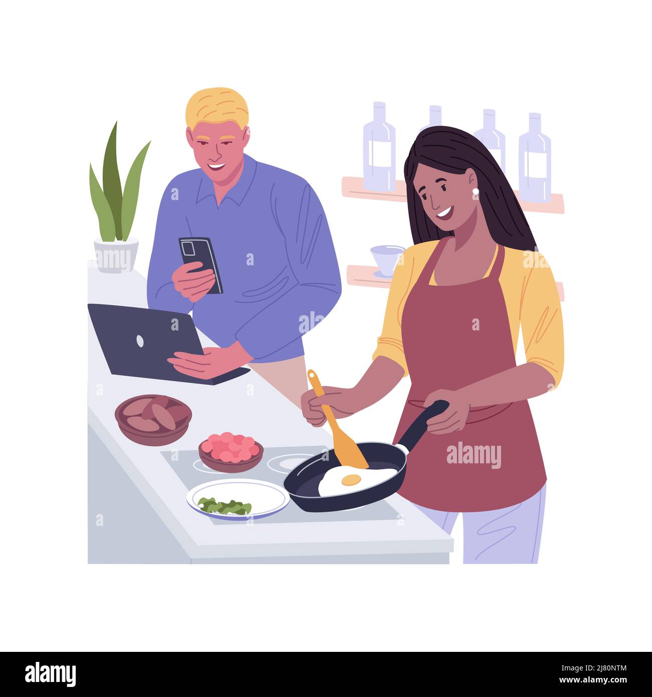 Breakfast time isolated cartoon vector illustrations Stock Vector Image ...