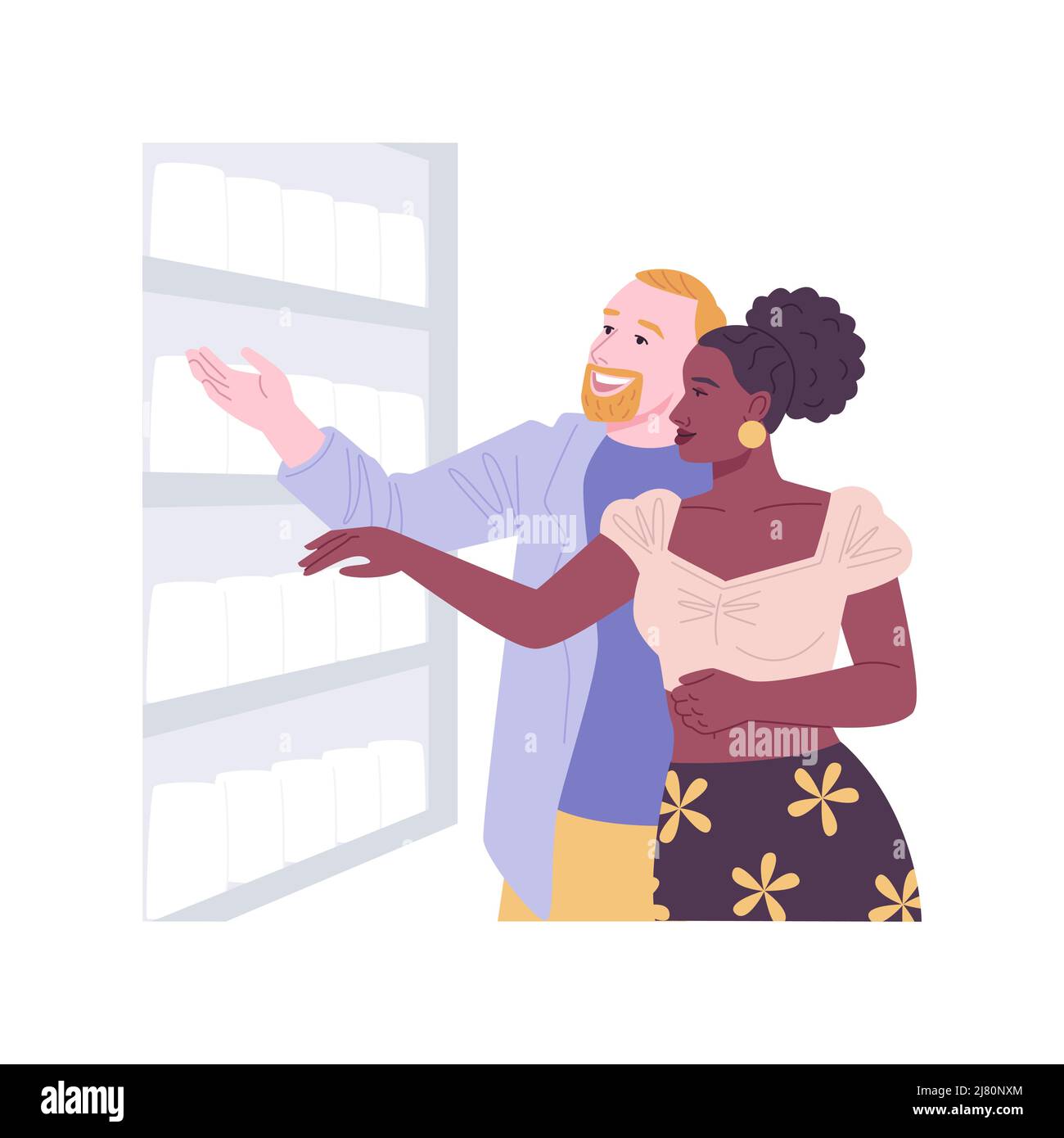 Buying essentials isolated cartoon vector illustrations Stock Vector ...