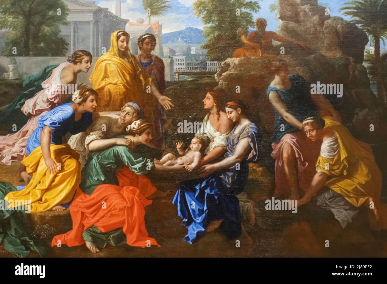 Painting titled "The Finding of Moses" by French Artist Nicolas Poussin ...