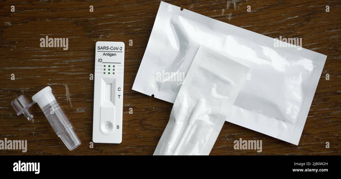 Covid rapid antigen nasal test. Self test at home or at corona test ...
