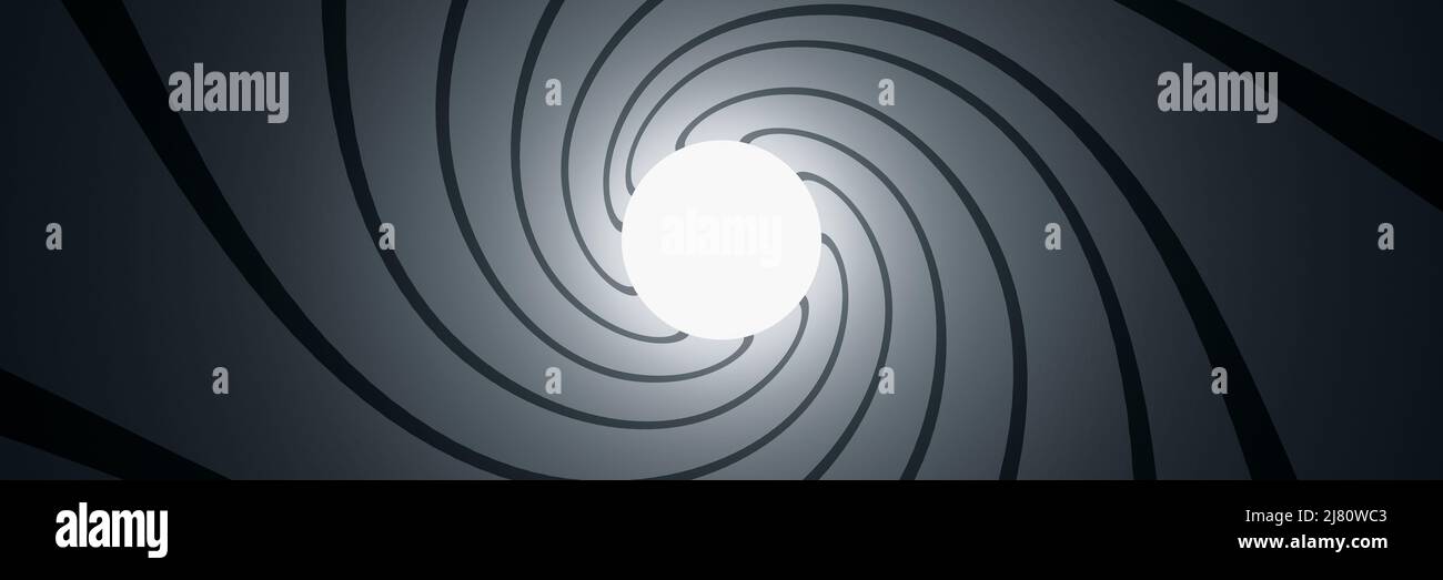 Gun barrel from inside. Abstract metallic background. 3d rendering ...