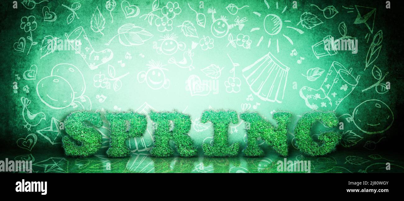 Decorative inscription with letters. Creative spring concept Stock ...