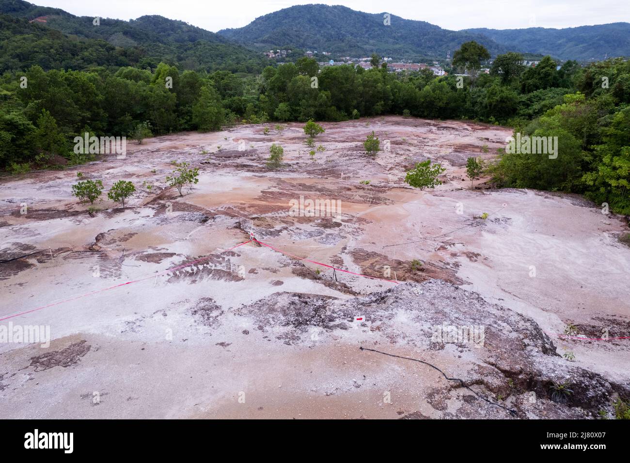Aerial view of dry land landscape,bird eye view. Nature environment ...