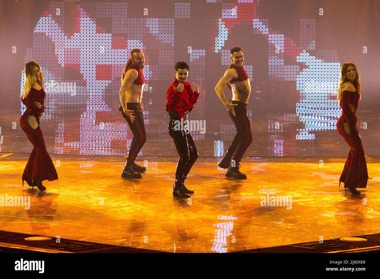 Turin, Italy. 11th May 2022. Romanian singer WRS on stage of 2022 Turin ...