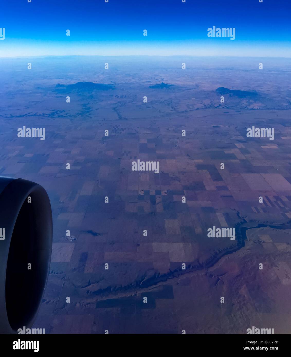 Aerial view of Prairie Fields from an aircraft, Canada Stock Photo - Alamy
