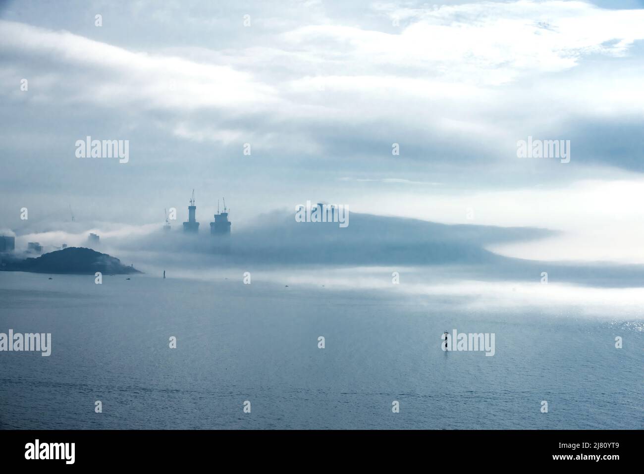 The beautiful and curious sea fog Stock Photo - Alamy