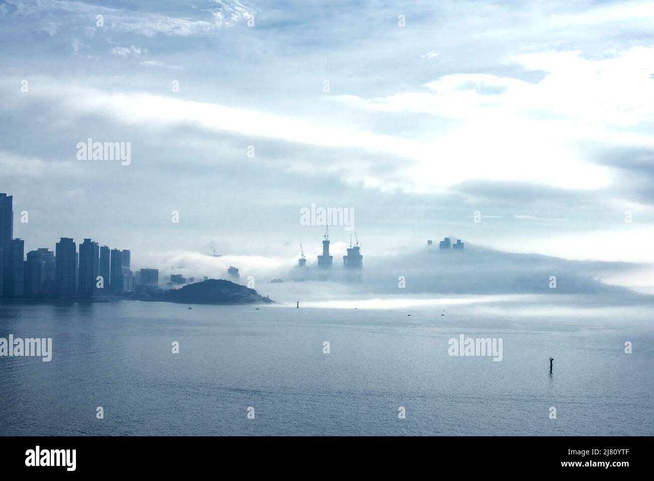 The beautiful and curious sea fog Stock Photo - Alamy