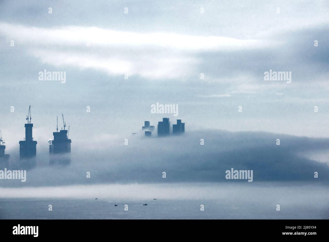 The beautiful and curious sea fog Stock Photo - Alamy