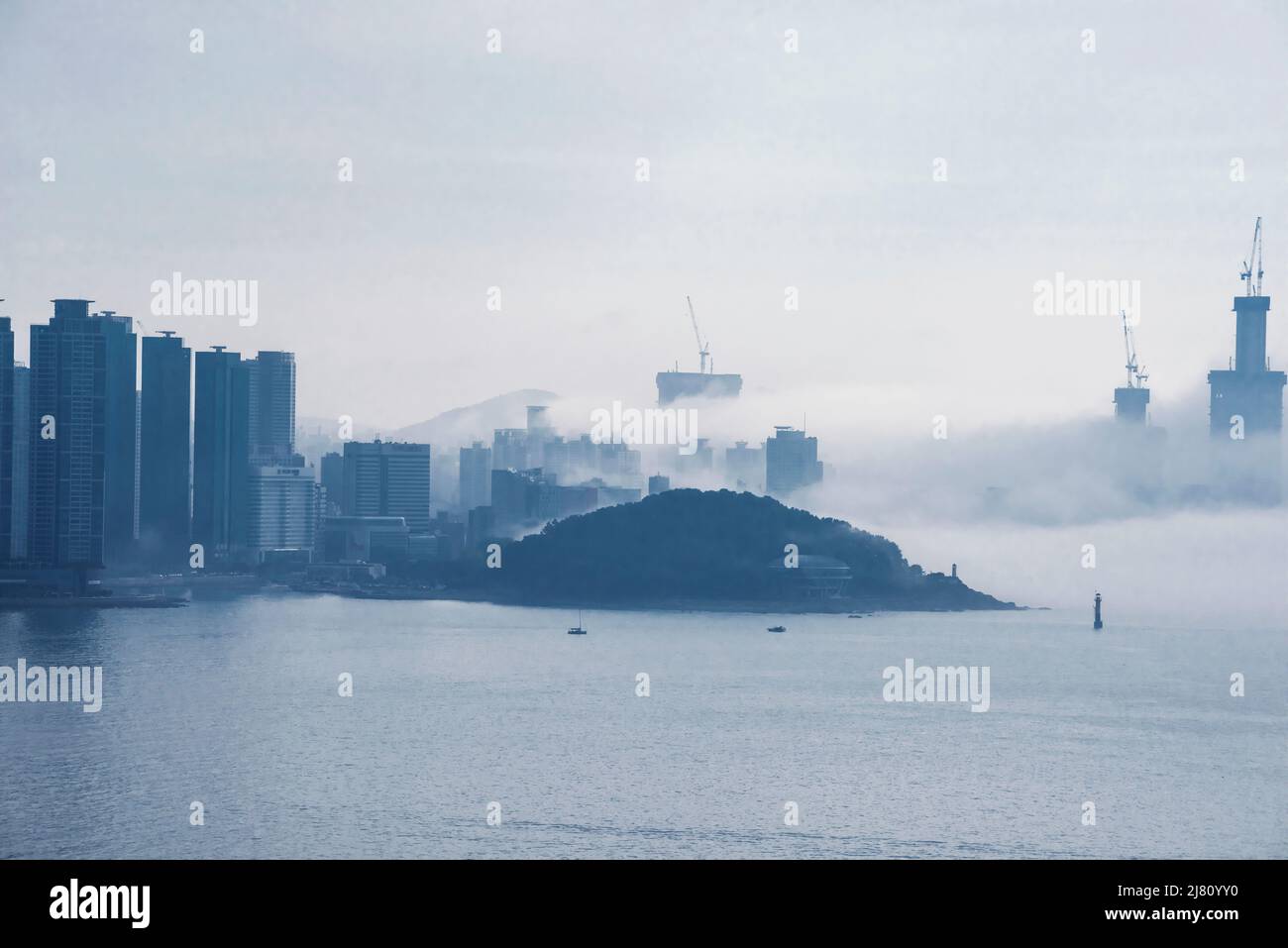 The beautiful and curious sea fog Stock Photo - Alamy