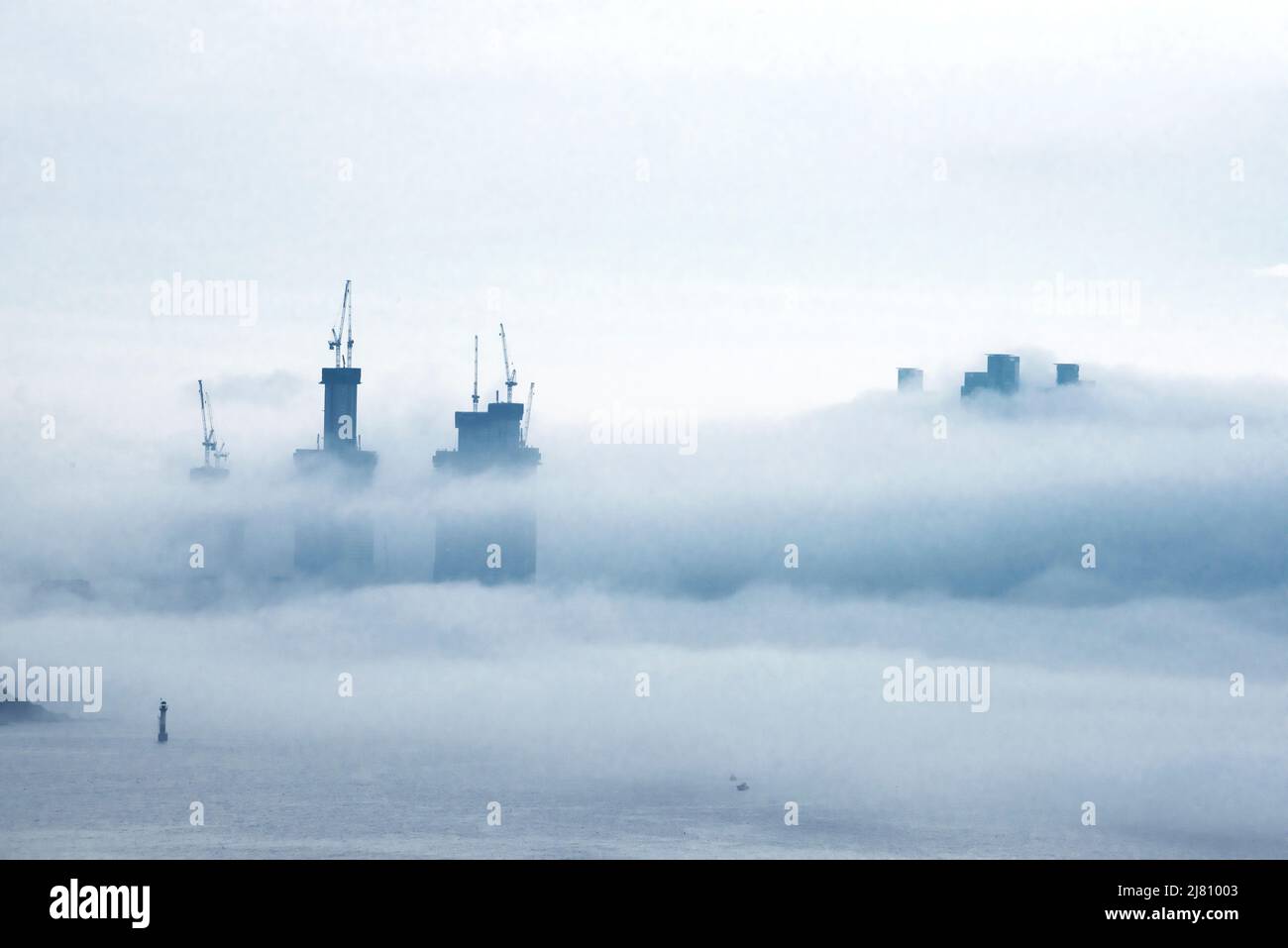 The beautiful and curious sea fog Stock Photo - Alamy