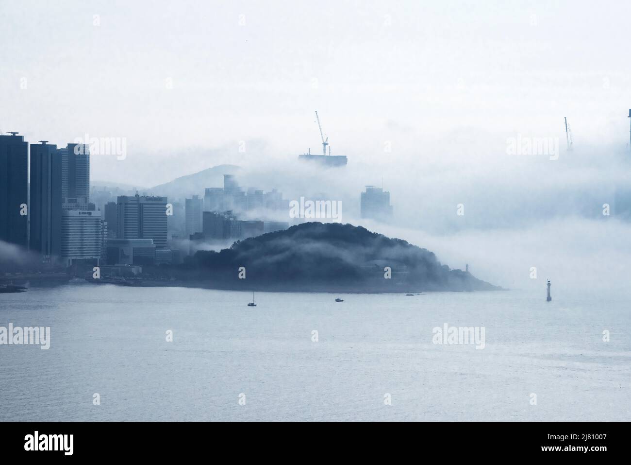 The beautiful and curious sea fog Stock Photo - Alamy