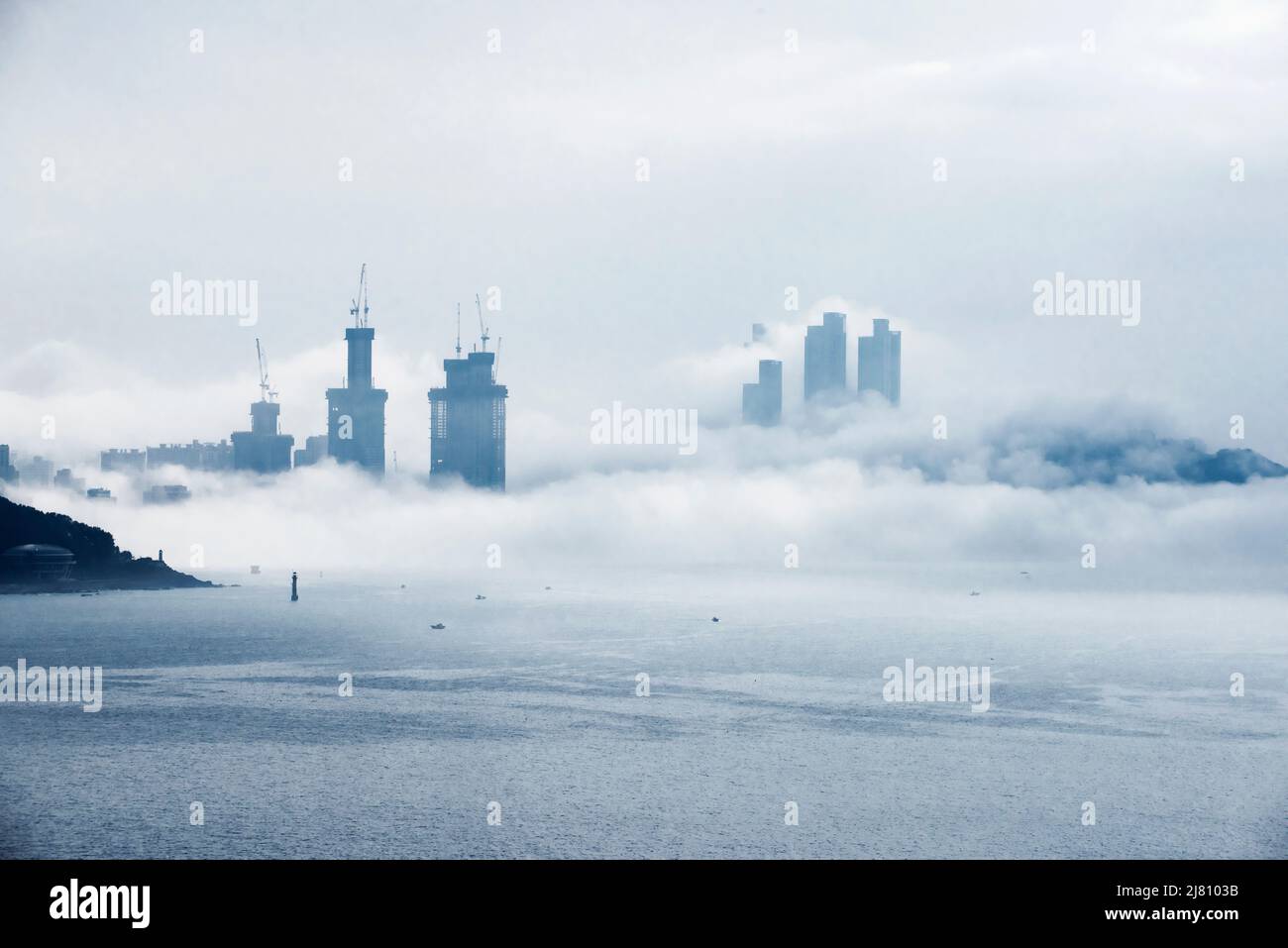 The beautiful and curious sea fog Stock Photo - Alamy