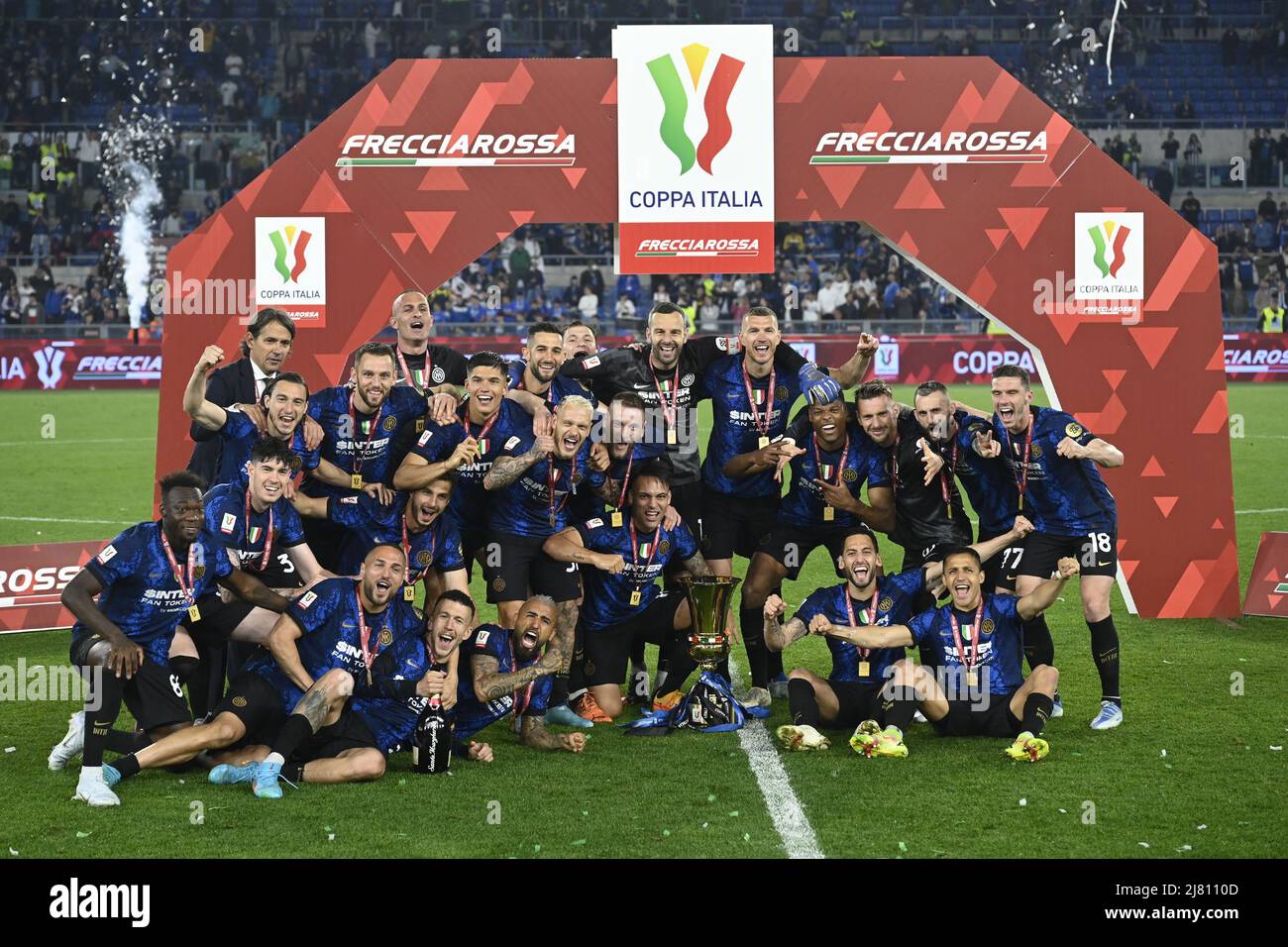 Rome, Italy , 11st May , 2022 Pictured left to right, Inter player's ...