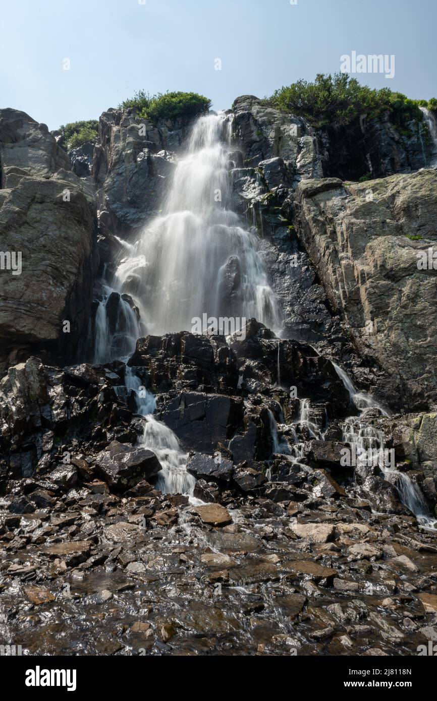 Timberline Falls Below Glass Lake in Rocky Mountain National Park Stock ...