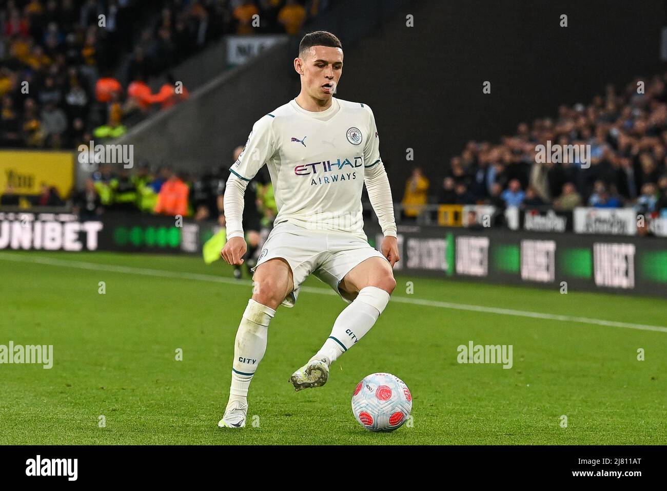 Phil Foden #47 of Manchester City makes a break with the ball Stock ...