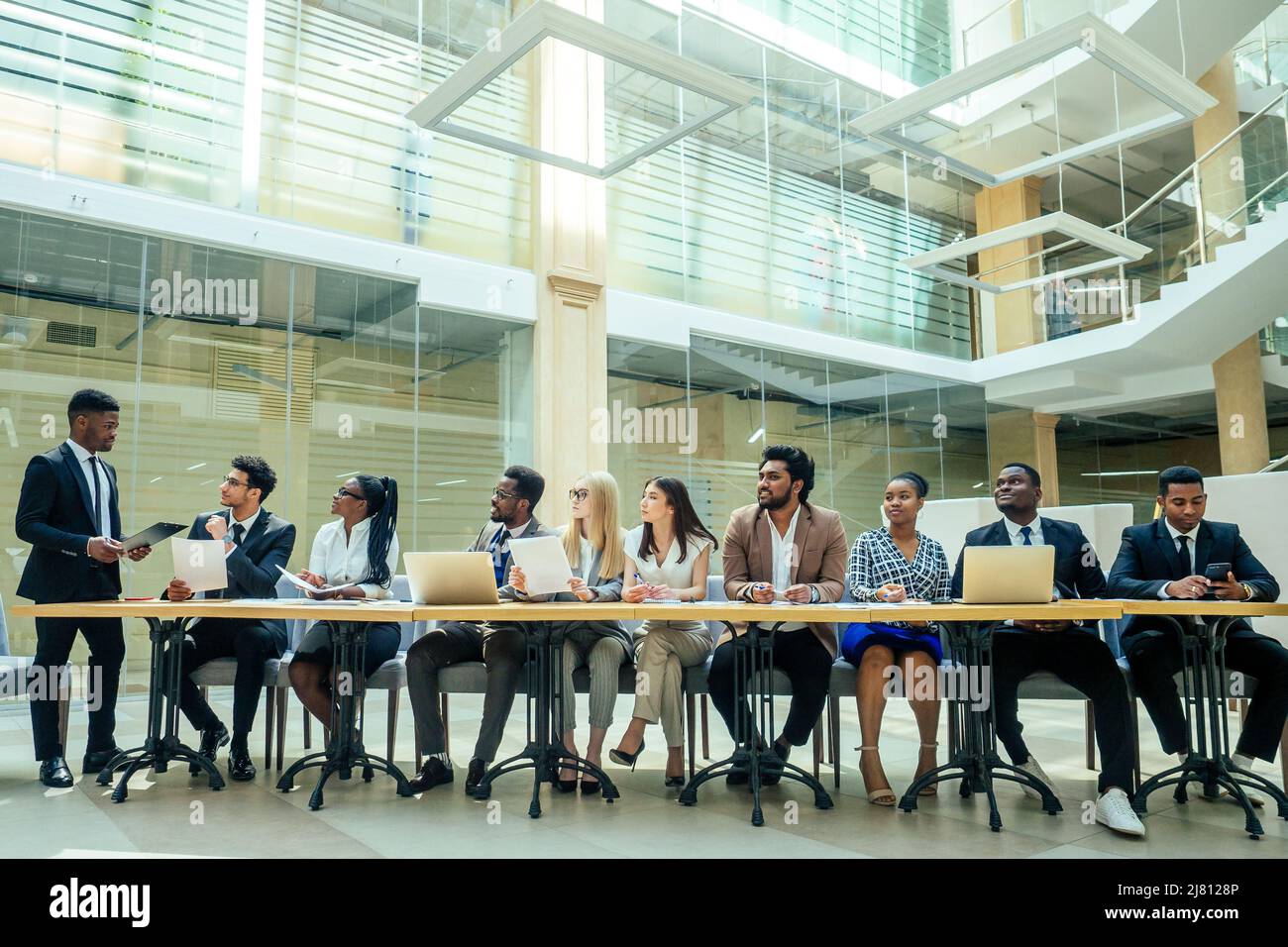 team work group of international business partners : indian,korean ...