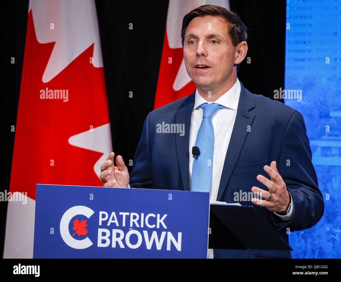 Candidate Patrick Brown makes a point at the Conservative Party of ...