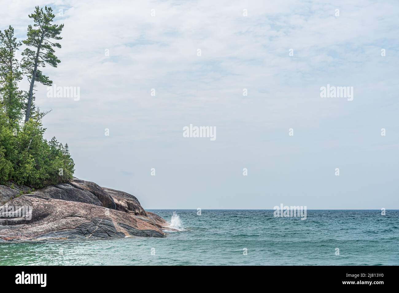 Rocky promontory in Superior Lake Park. Canada Stock Photo - Alamy