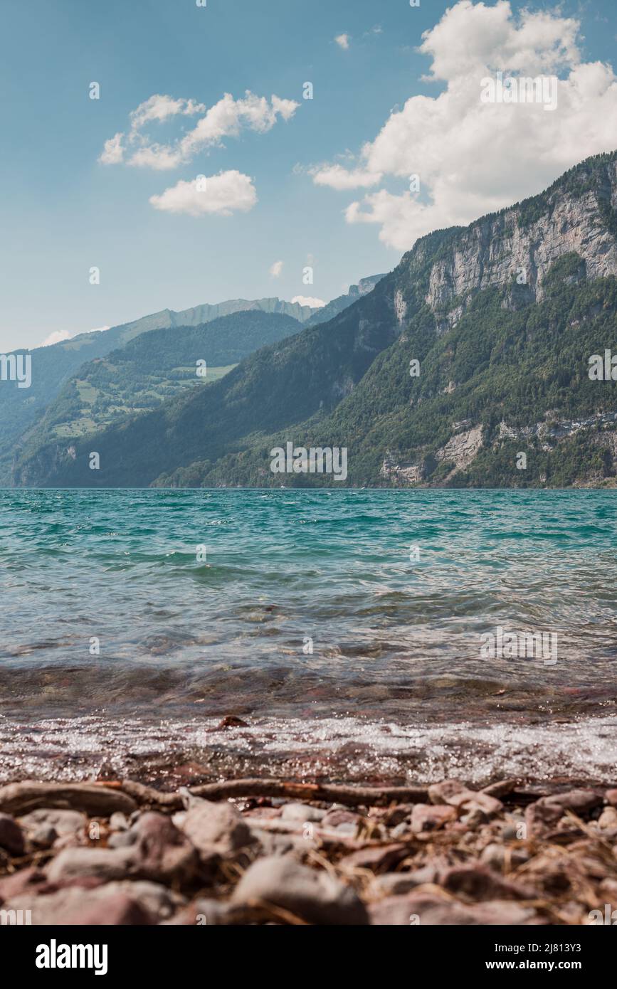 Lake Walensee in Switzerland, Europe in Swiss Alps Stock Photo - Alamy