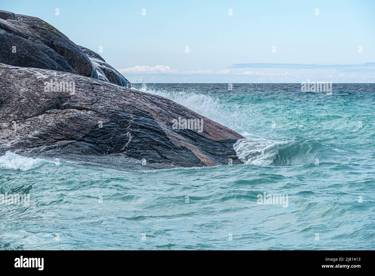Rocky promontory in Superior Lake Park. Canada Stock Photo - Alamy