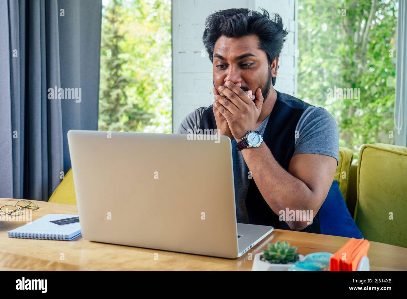 handsome and successful surprised amazed businessman student in a ...